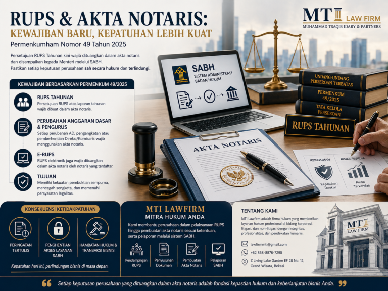 Kewajiban Akta Notaris dalam RUPS - FIRMA MUHAMMAD TSAQIB IDARY & PARTNERS